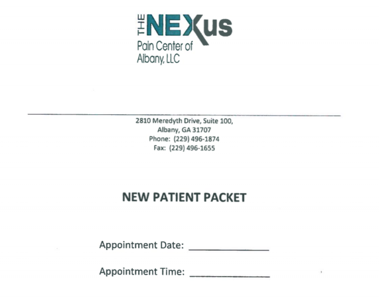 New Patient Packet – Nexus Pain Care